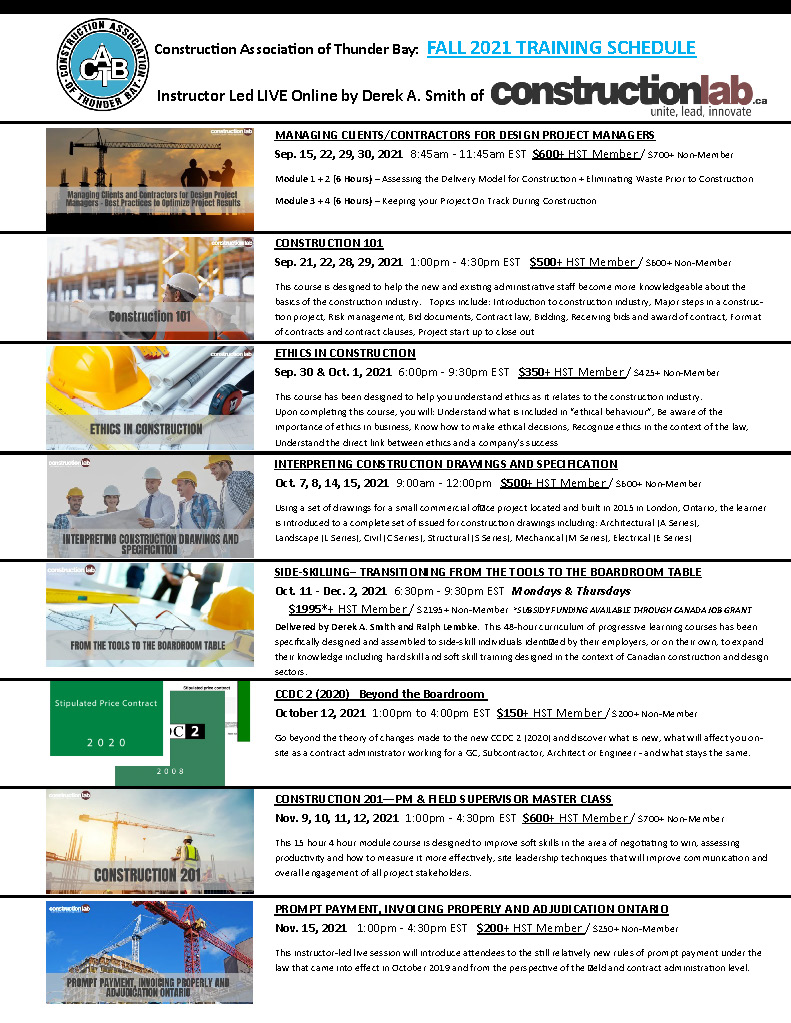 CONSTRUCTION LAB - Construction Association of Thunder Bay